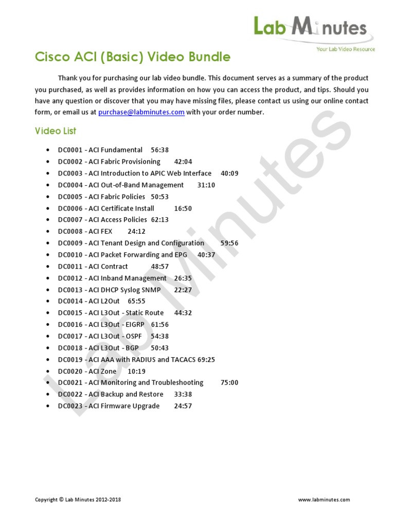 Cisco ACI (Basic) Bundle | PDF | Video | Trademark