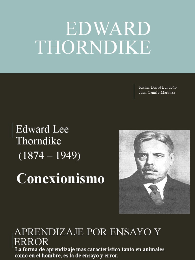 Edward Lee Thorndike | PDF