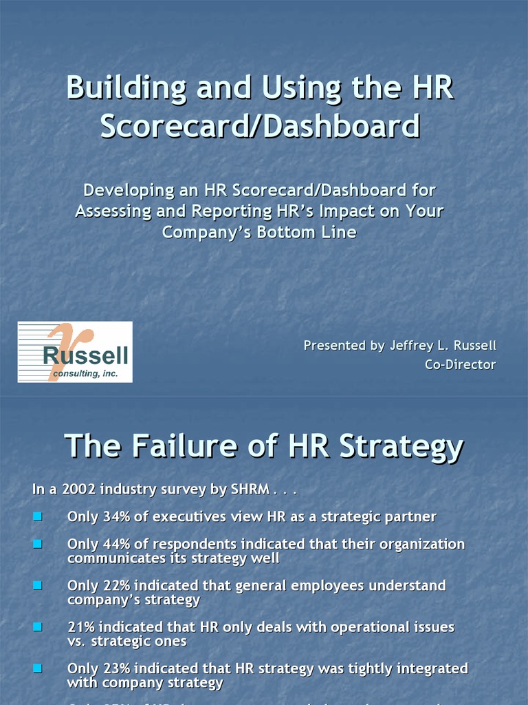 Building and Using The HR Scorecard/Dashboard | PDF | Strategic ...