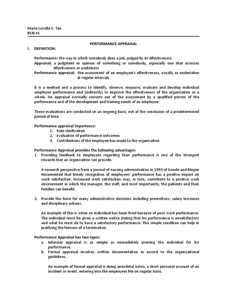 Performance Appraisal | PDF | Performance Appraisal | Behavioural Sciences