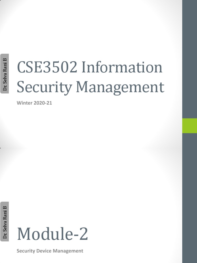 CSE3502 Information Security Management Winter 2020-21 Module-2 Session-3 Network Address ...