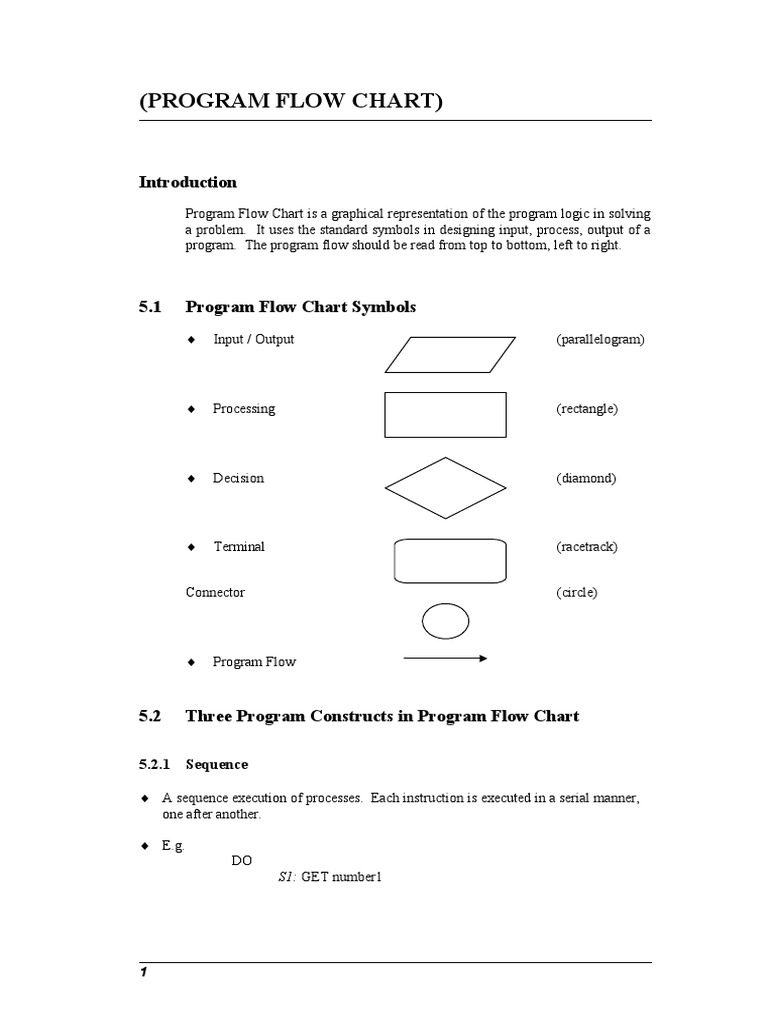 (Program Flow Chart) : 5.2.1 Sequence | Download Free PDF | Control ...