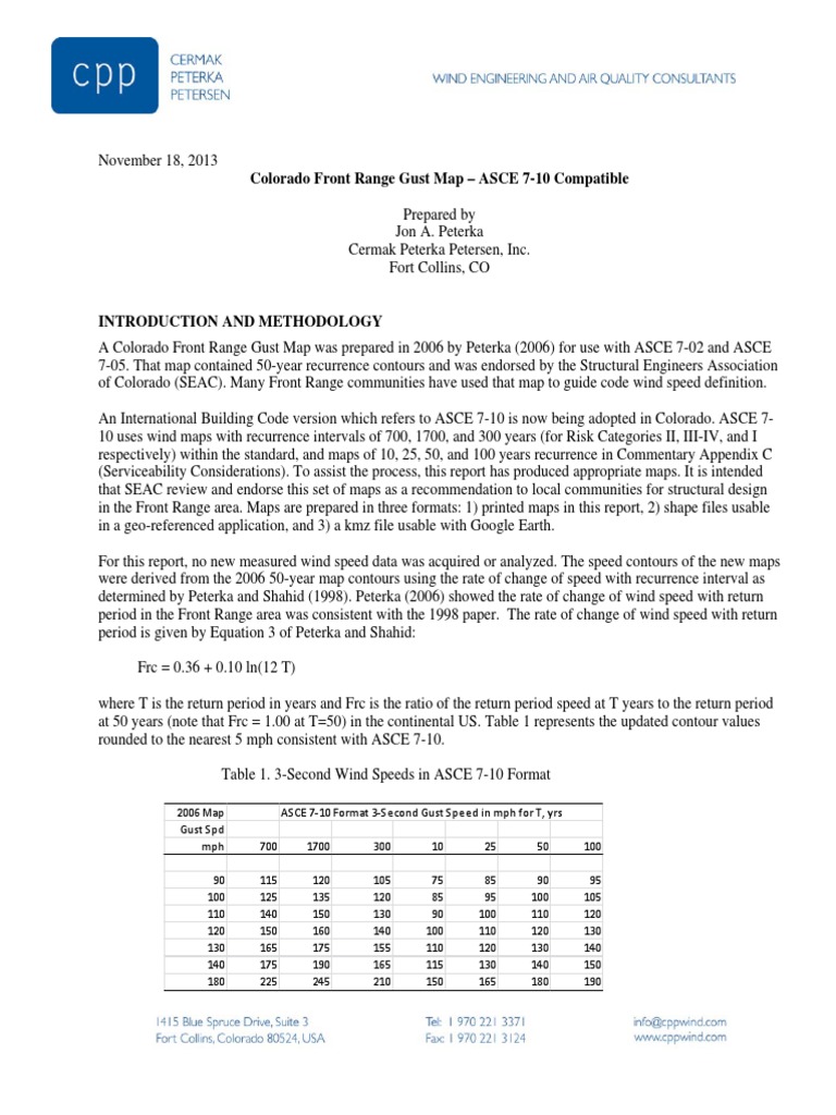 Colorado Front Range Gust Map 2013 | PDF | Wound | Wind Speed