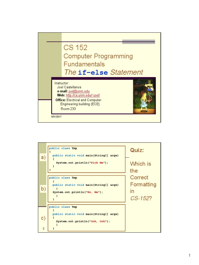 CS 152 04 If - Statements | PDF | Software Engineering | Computer Science