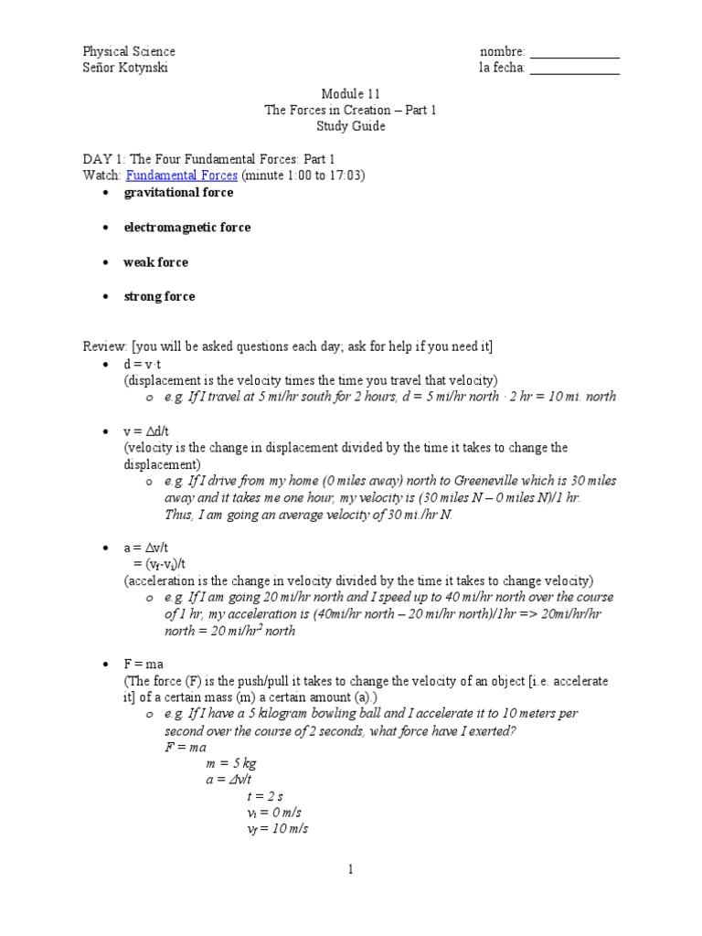 Module 11 Study Guide - The Forces in Creation Part 1 | PDF | Comet ...
