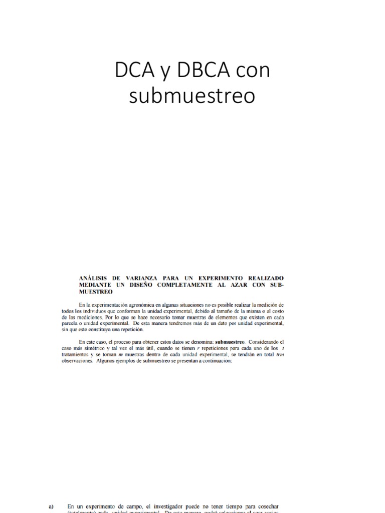 DCA y DBCA Con Submuestreo | PDF