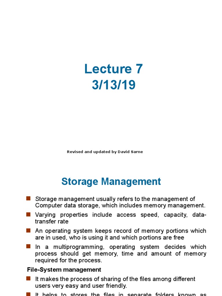 Revised and Updated by David Sarne | PDF | Process (Computing ...