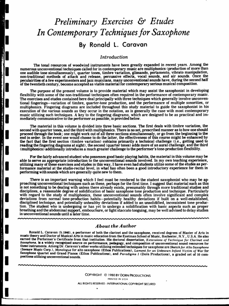 Preliminary - Exercises&Etudes - in - Contemporary - Techniques - For - Saxophone (1) Ronald ...
