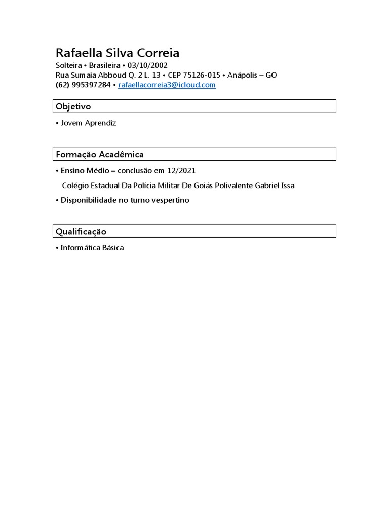 Currículo Rafa | PDF