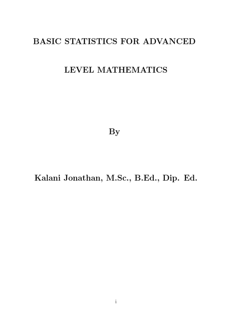 Basic Statistics For Advanced Level Math | PDF | Probability ...