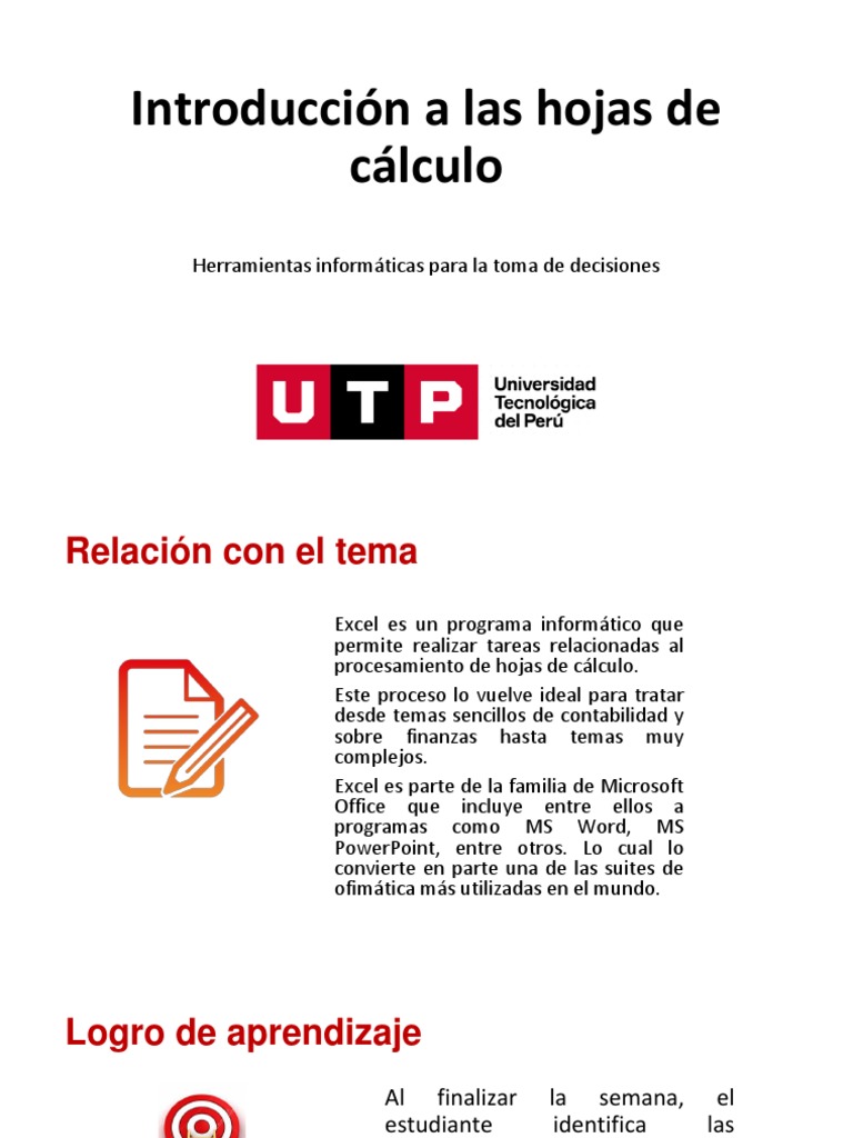 Herramientas para Toma de Deciciones S01 Fox - Julio (Int. A La Hoja de Cálculo Excel) | PDF ...