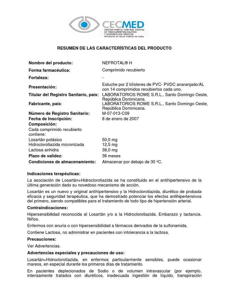 m07013c09 - Nefrotal H 1 | PDF | Hipertensión | Farmacología