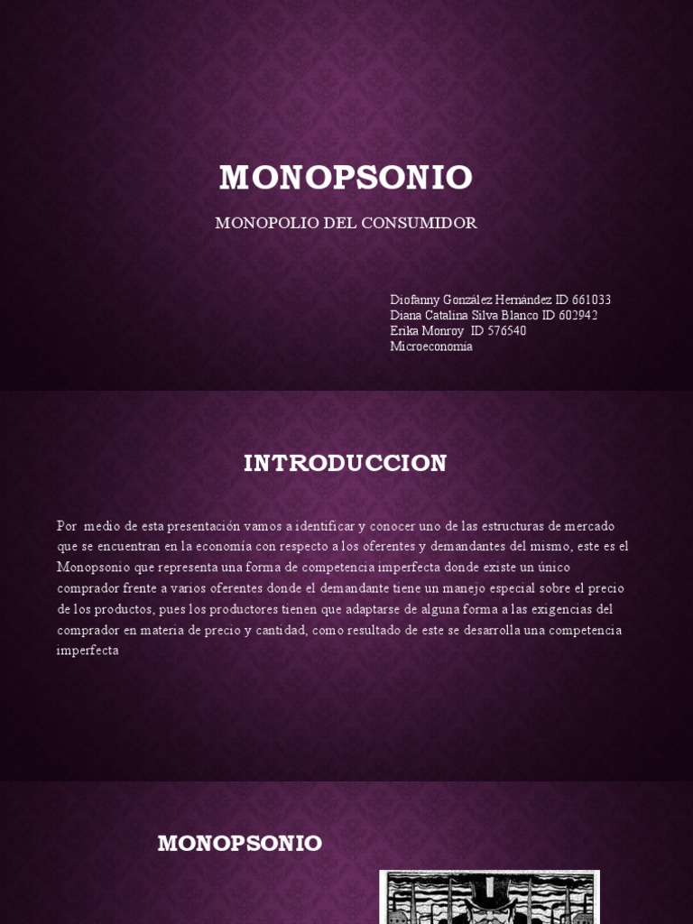 Monopsonio: Mercado de Un Solo Comprador | PDF | Oferta (economía ...