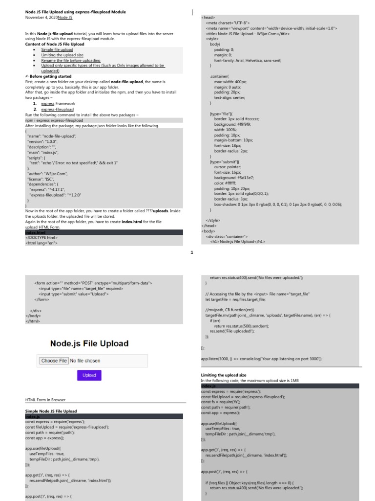 Tutorial NodeJS | PDF | Json | Databases