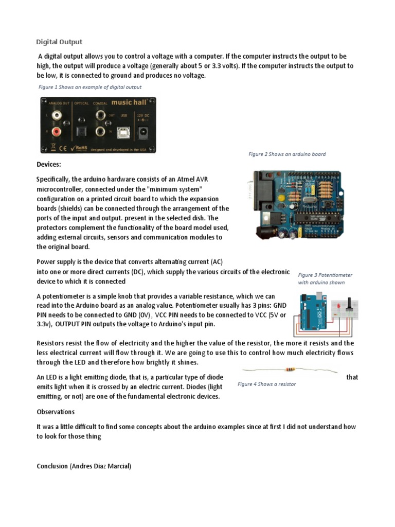 Digital Output: Devices | PDF | Arduino | Voltage