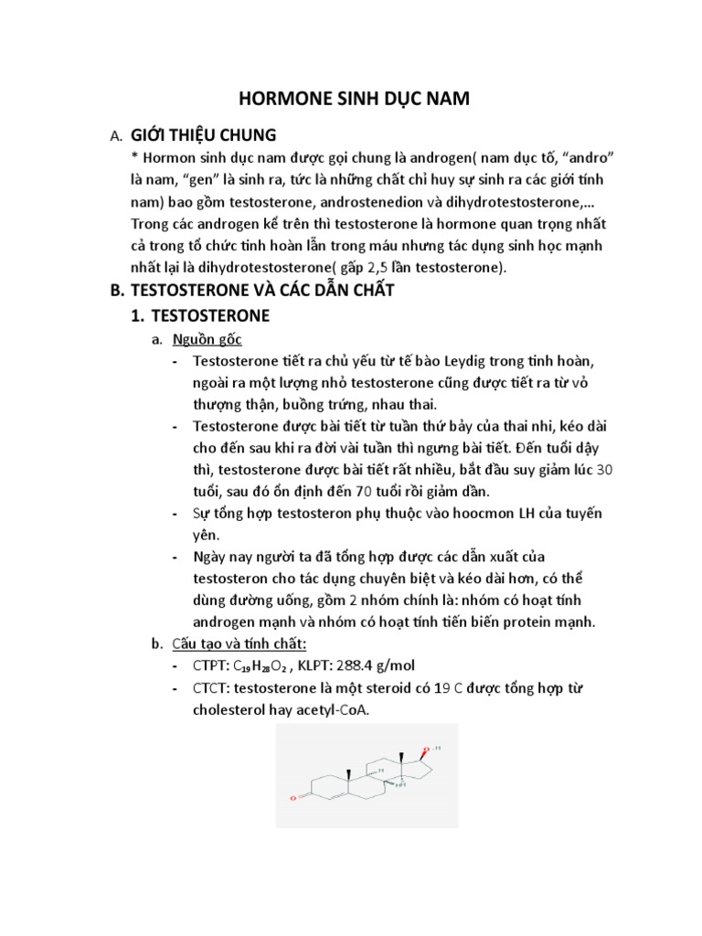 HORMONE-SINH-D C-NAM - Nhóm 1 | PDF