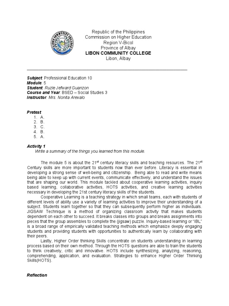 Libon Community College | PDF | Homo | Teaching