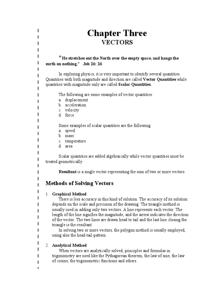 Chapter 3 Vectors Pdf Euclidean Vector Trigonometric Functions