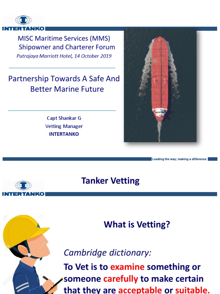 INTERTANKO - SOCF 14 Oct Vetting Presentation | PDF | Water Transport ...