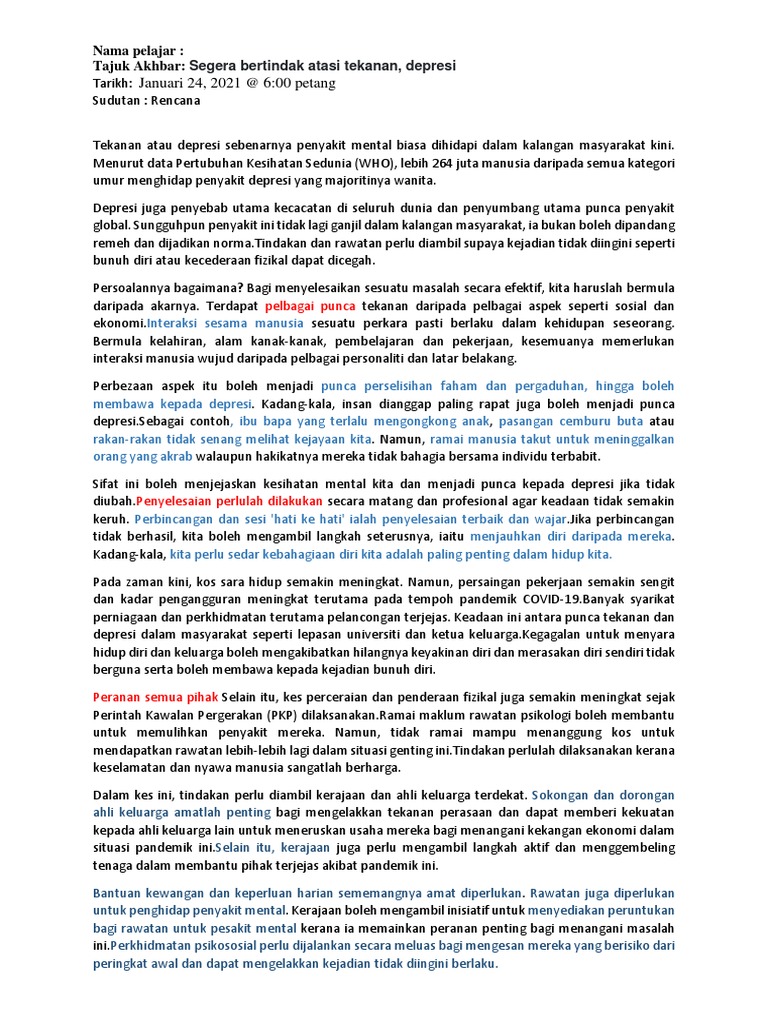 Contoh Rumusan Akhbar | PDF