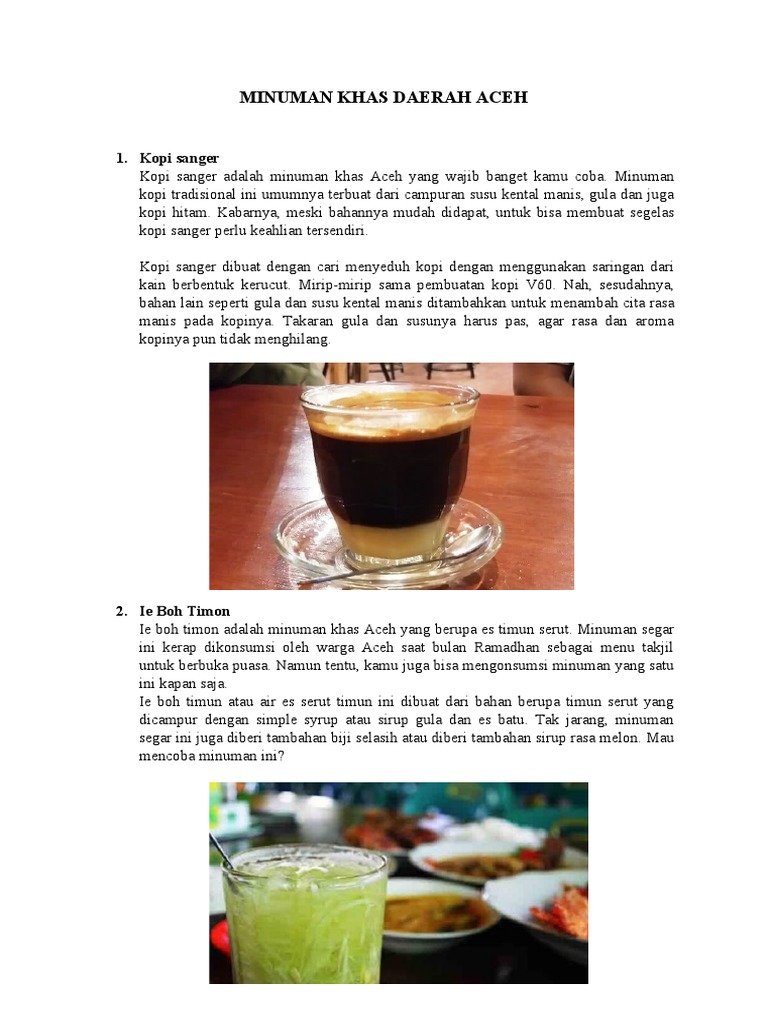 Minuman Khas Daerah Aceh | PDF