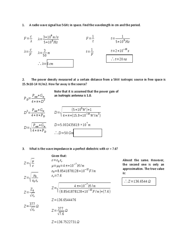 F= c λ λ= c F λ= m/s Hz λ= m F= t t= F t= Hz t=2∗10 s: D out tx | PDF ...
