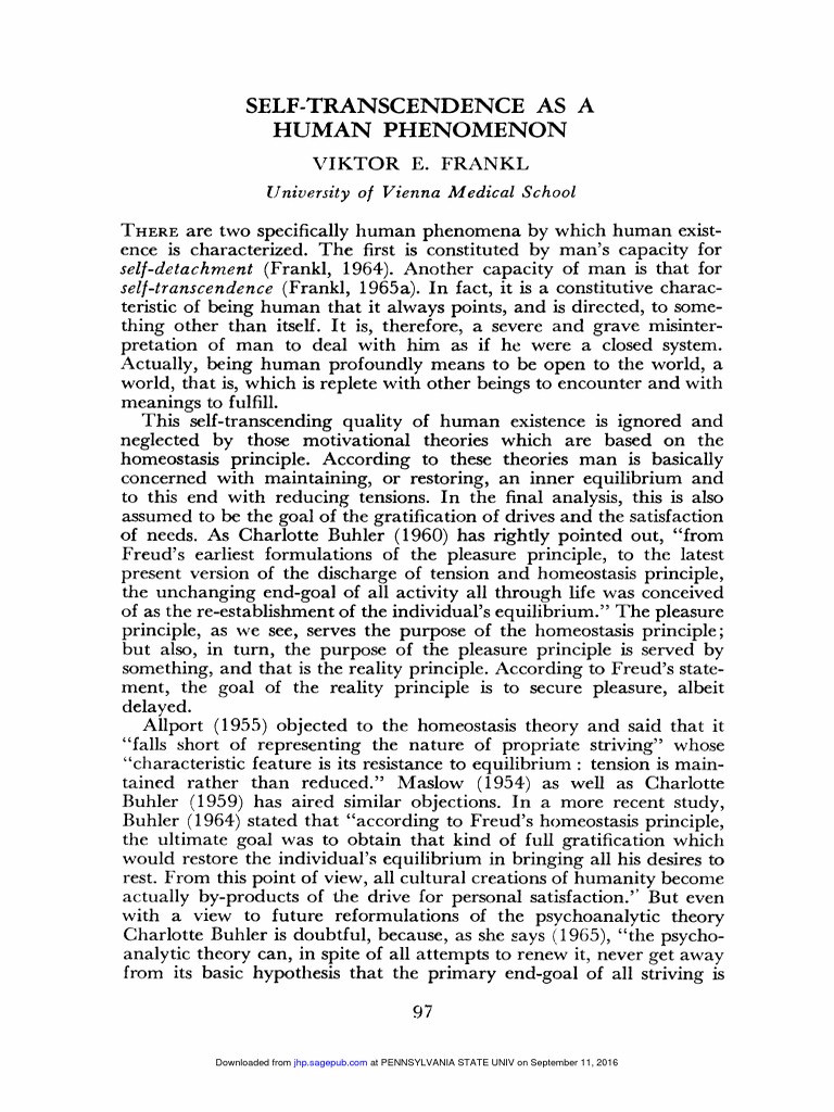 Understanding Self-Transcendence | PDF | Self Actualization | Id