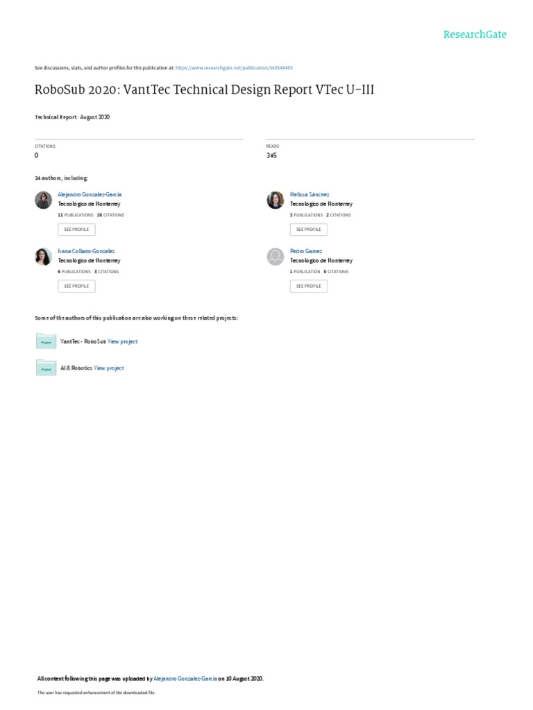 RoboSub 2020 VantTec Design Report | PDF | Computer Vision | Simulation
