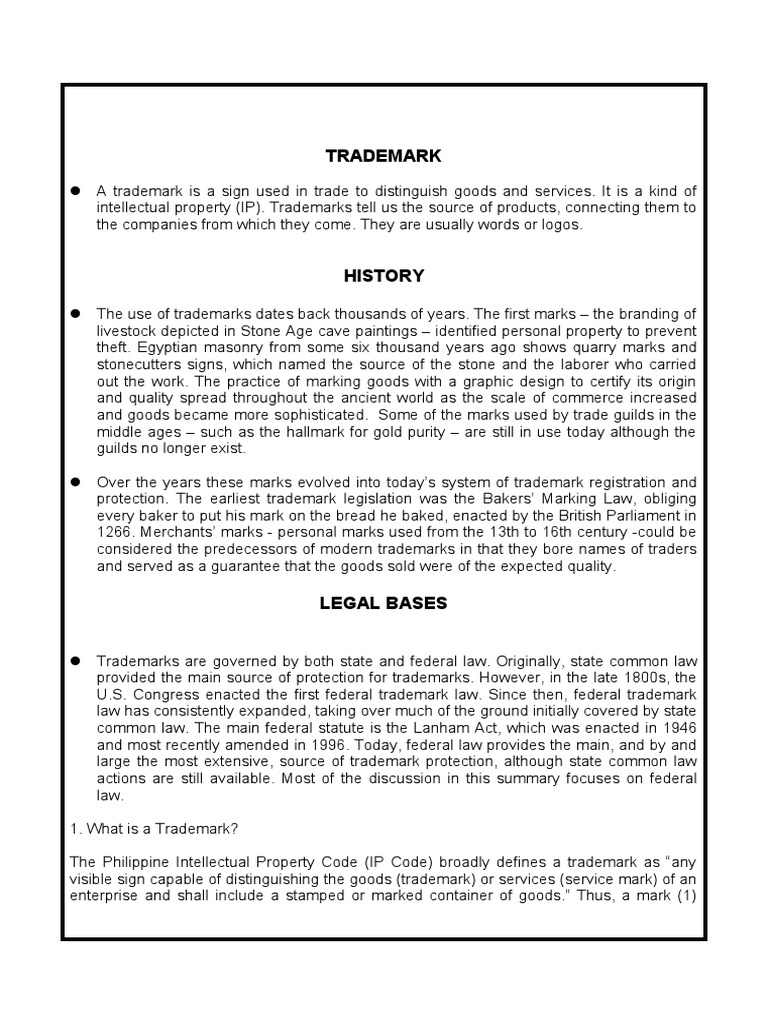 Trademark | PDF | Trademark | Intellectual Property