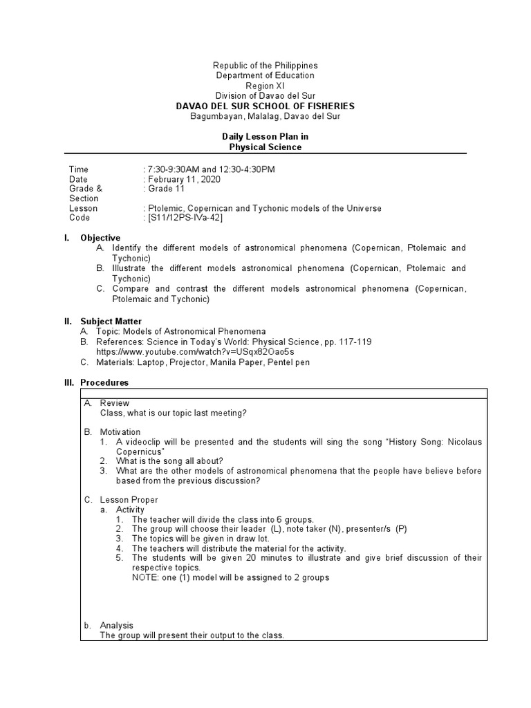 DLP Lesson 2 - Astronomical Phenomena | PDF | Heliocentrism | Celestial ...