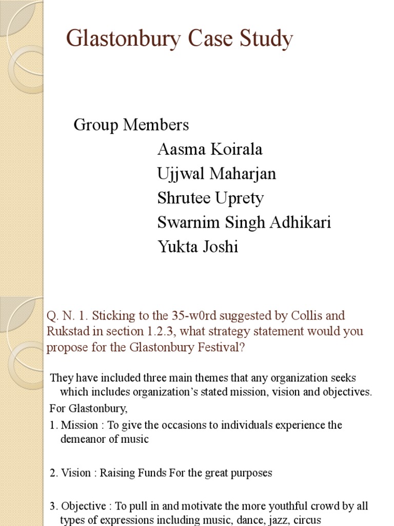 Glastonbury Festival Strategic Analysis | PDF | Entertainment (General ...