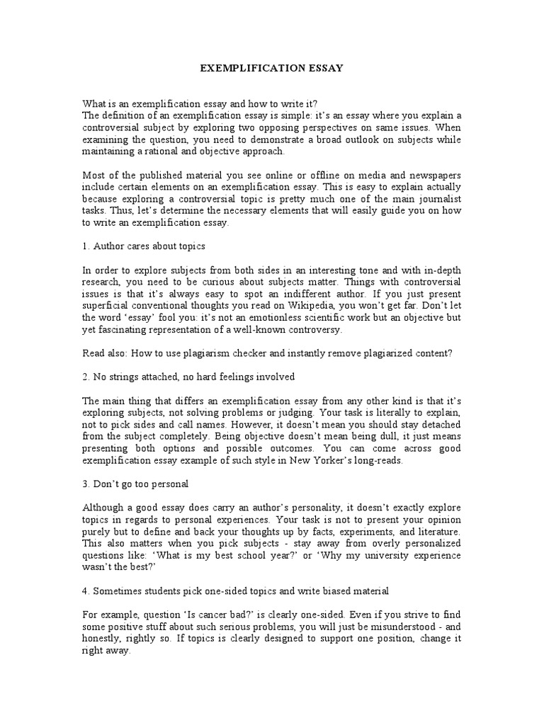 Exemplification Essay | PDF | Essays | Epistemology