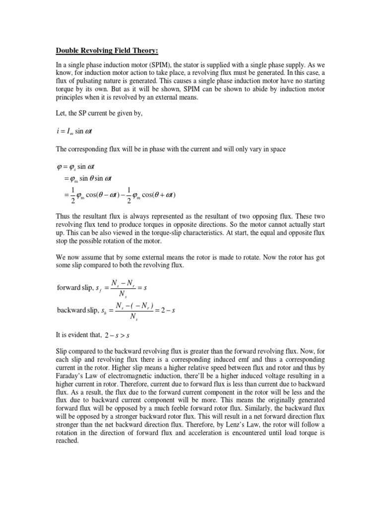 Revolving Field Theory | PDF | Electromagnetic Induction | Flux