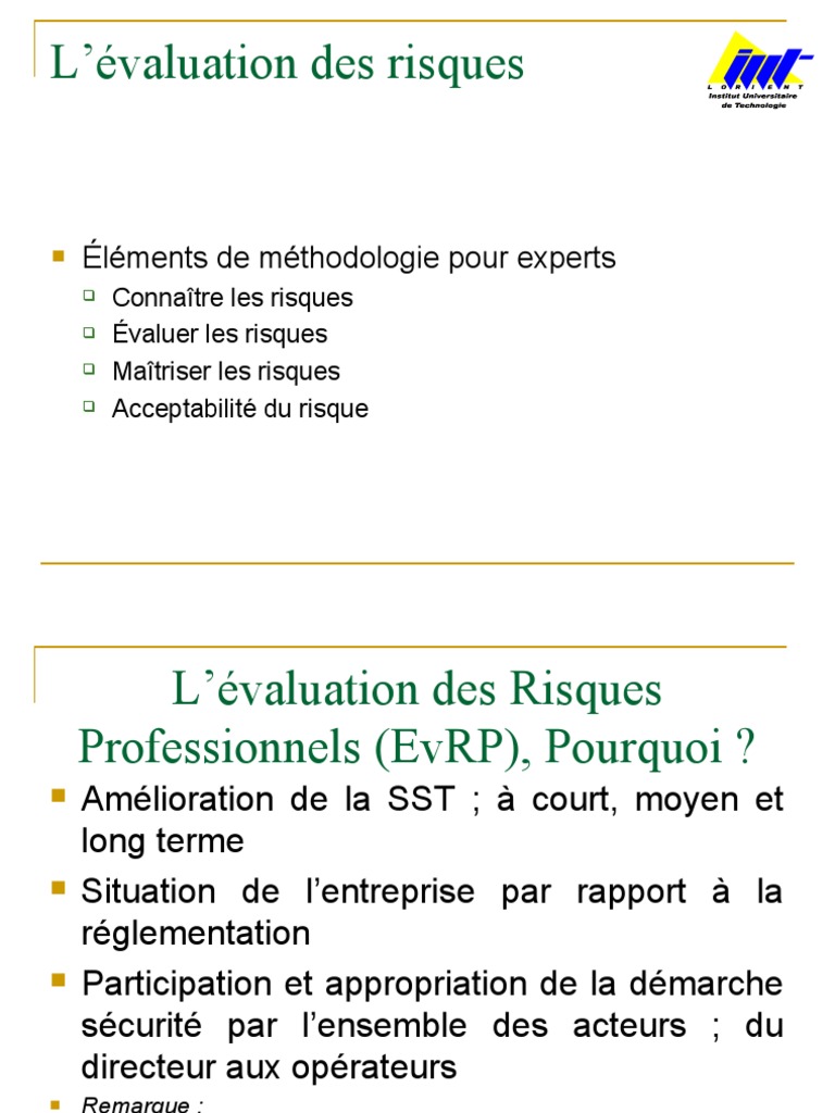 Évaluation des Risques Professionnels en SST | PDF | Risque | Prophylaxie