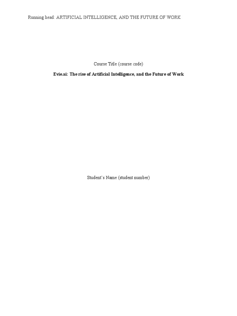 The Rise of Artificial Intelligence, and The Future of Work (Continue ...