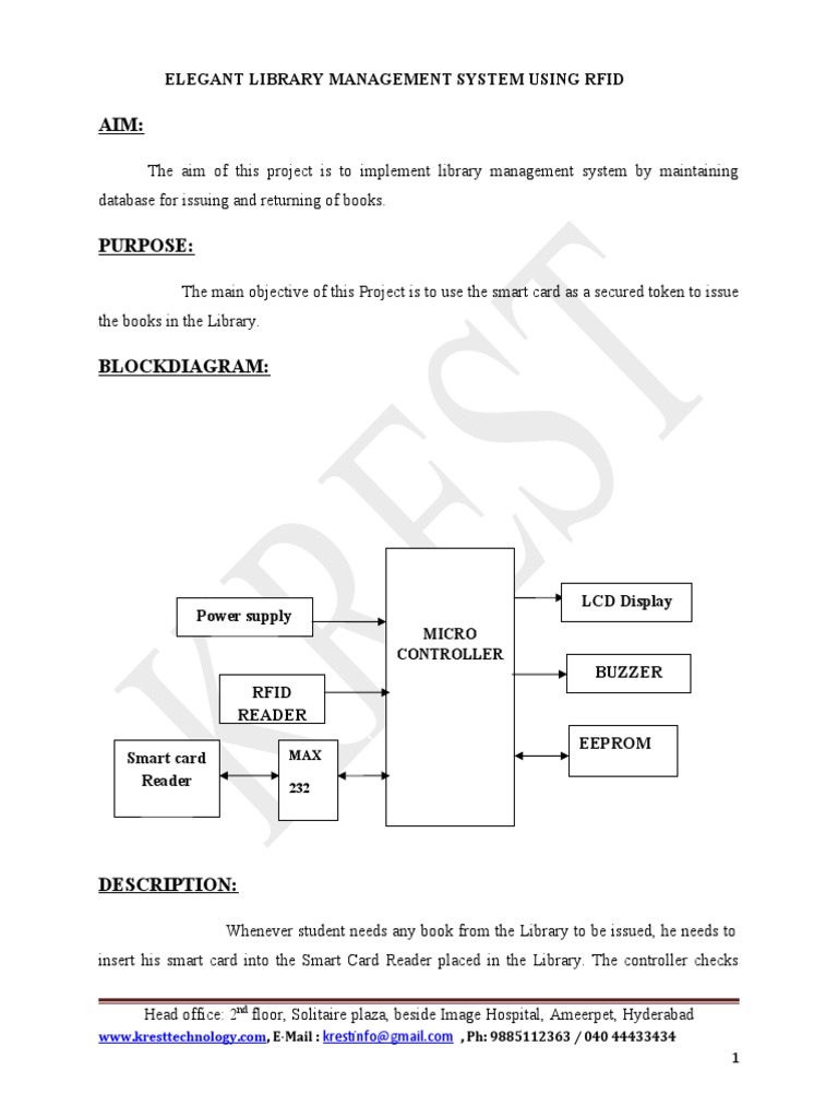 Elegant Library Management System Using Rfid | PDF | Smart Card | Radio ...
