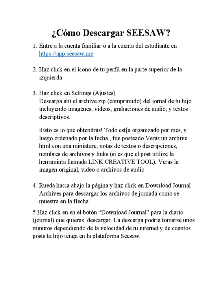 Cómo Descargar SEESAW Manual | PDF