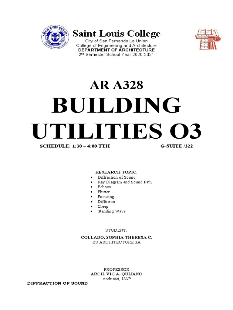 Building Utilities 3 - Acoustics | PDF | Waves | Sound