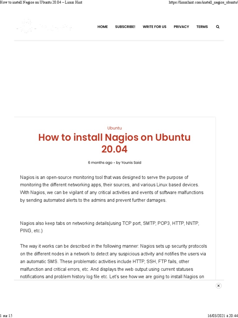 How To Install Nagios On Ubuntu 2004 Linux Hint Pdf Sudo Linux 2382