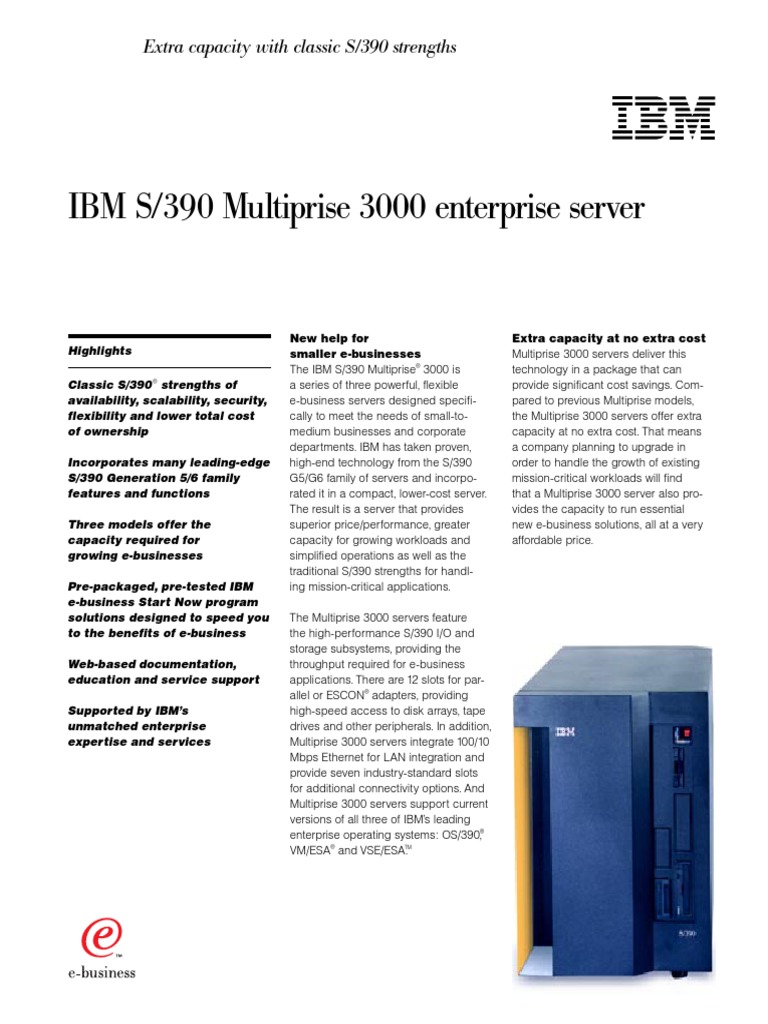 IBM S390 Multiprise 3000 Enterprise Server | PDF | Classes Of Computers ...