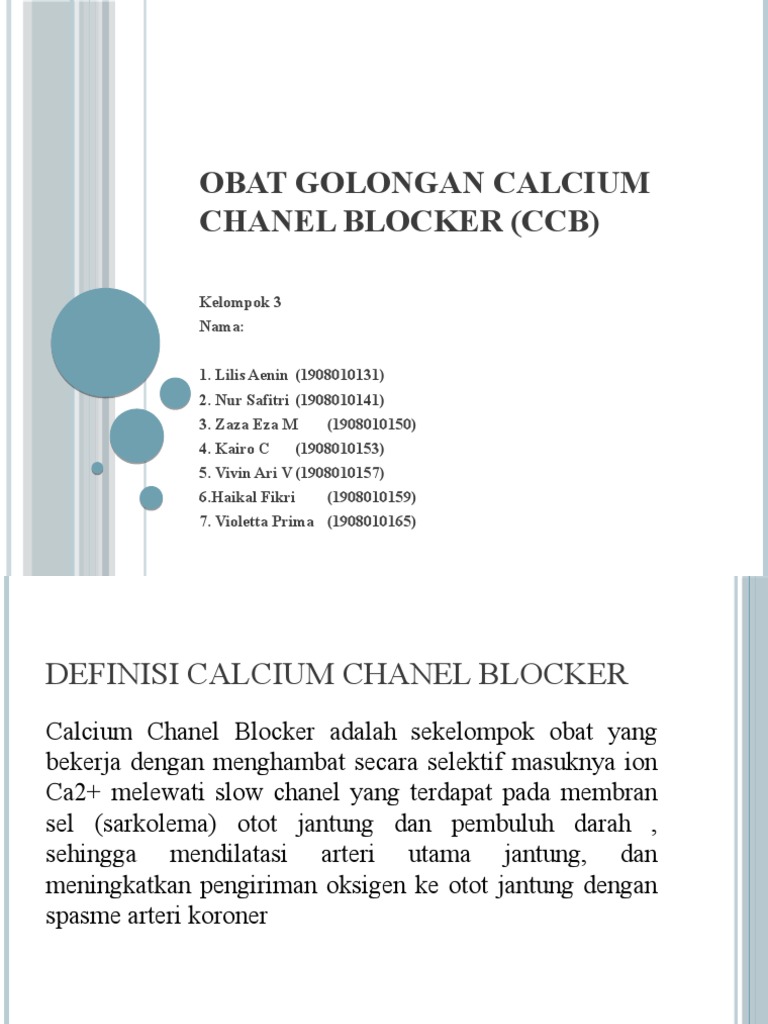 OBAT GOLONGAN CALCIUM CHANEL BLOCKER (CCB) | PDF