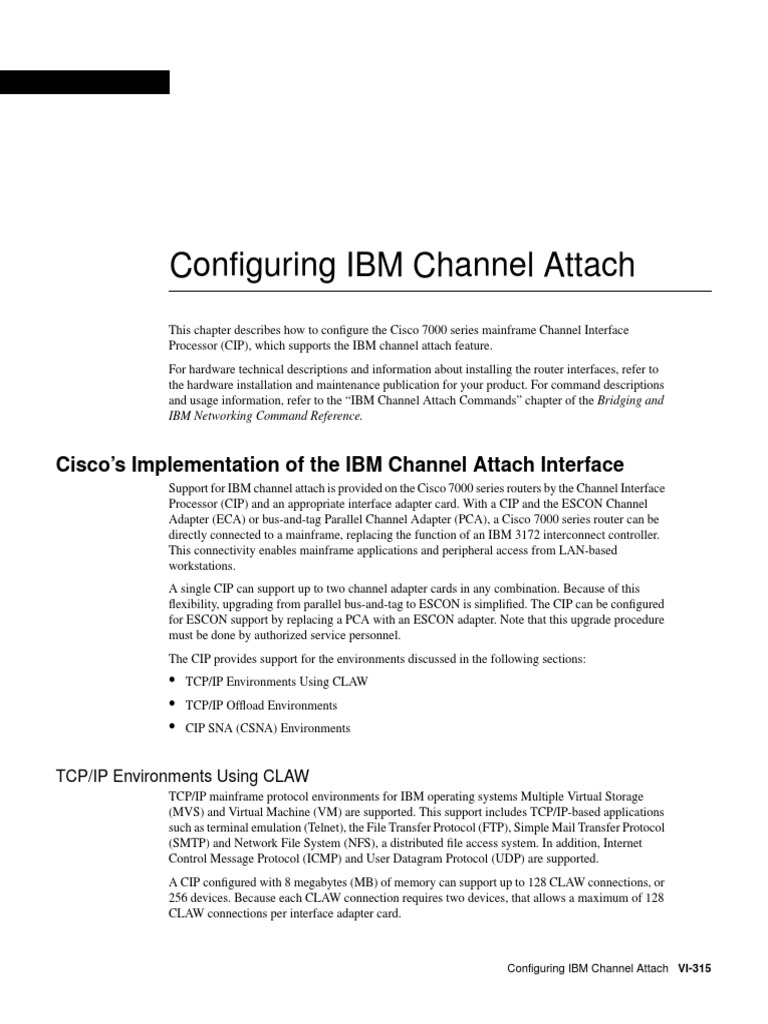 Configuring IBM Channel Attach | PDF | Internet Protocol Suite ...