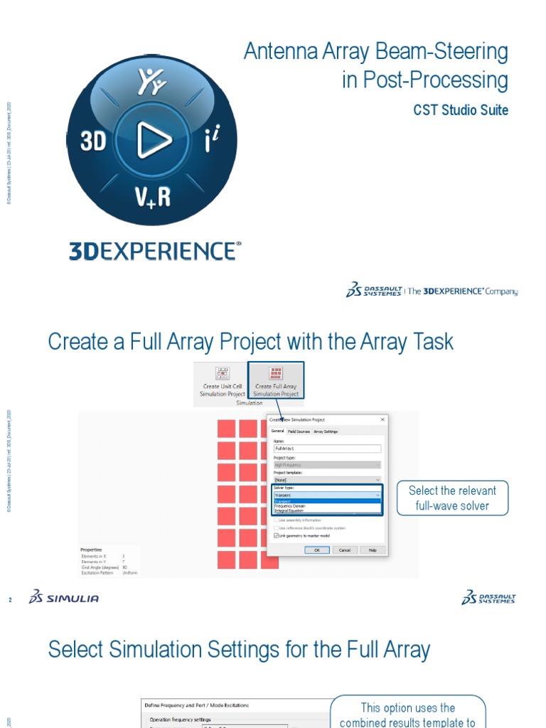 Antenna Array Beam-Steering in Post-Processing: CST Studio Suite | PDF ...