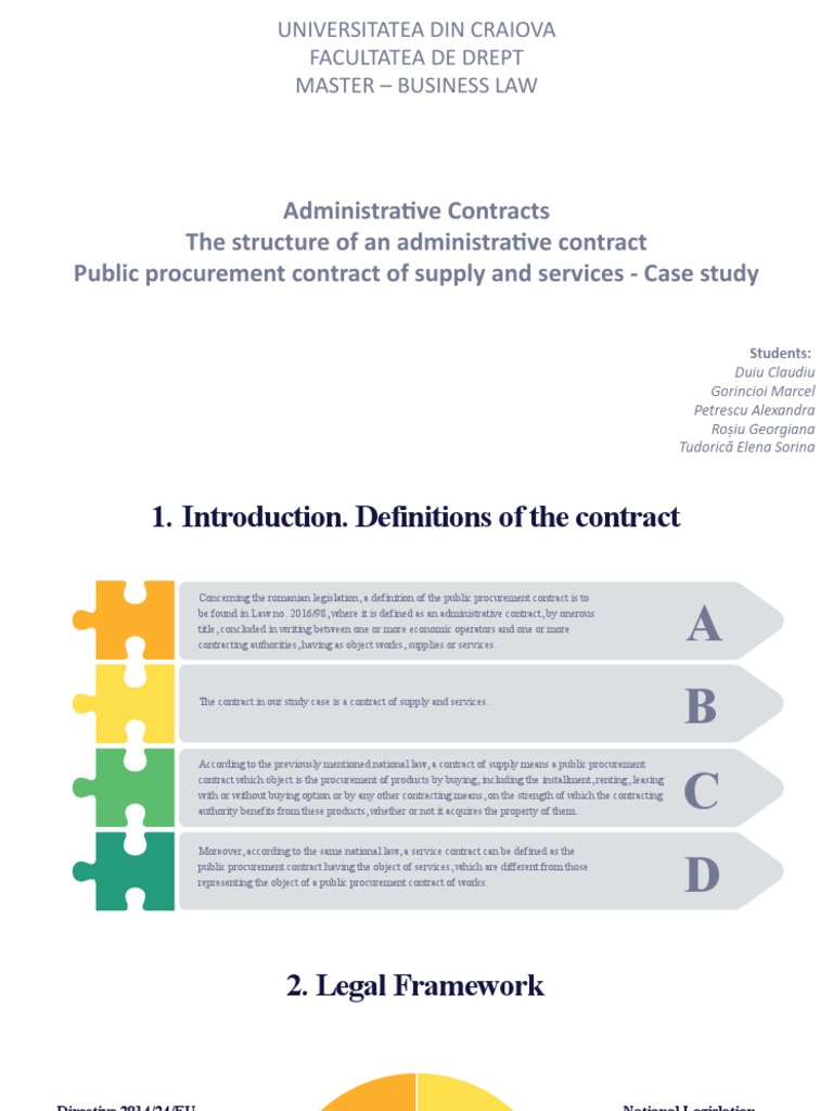 Prezentare Proiect PPT Studiu de Caz Contract Administrativ | PDF | Common Law | Public Law