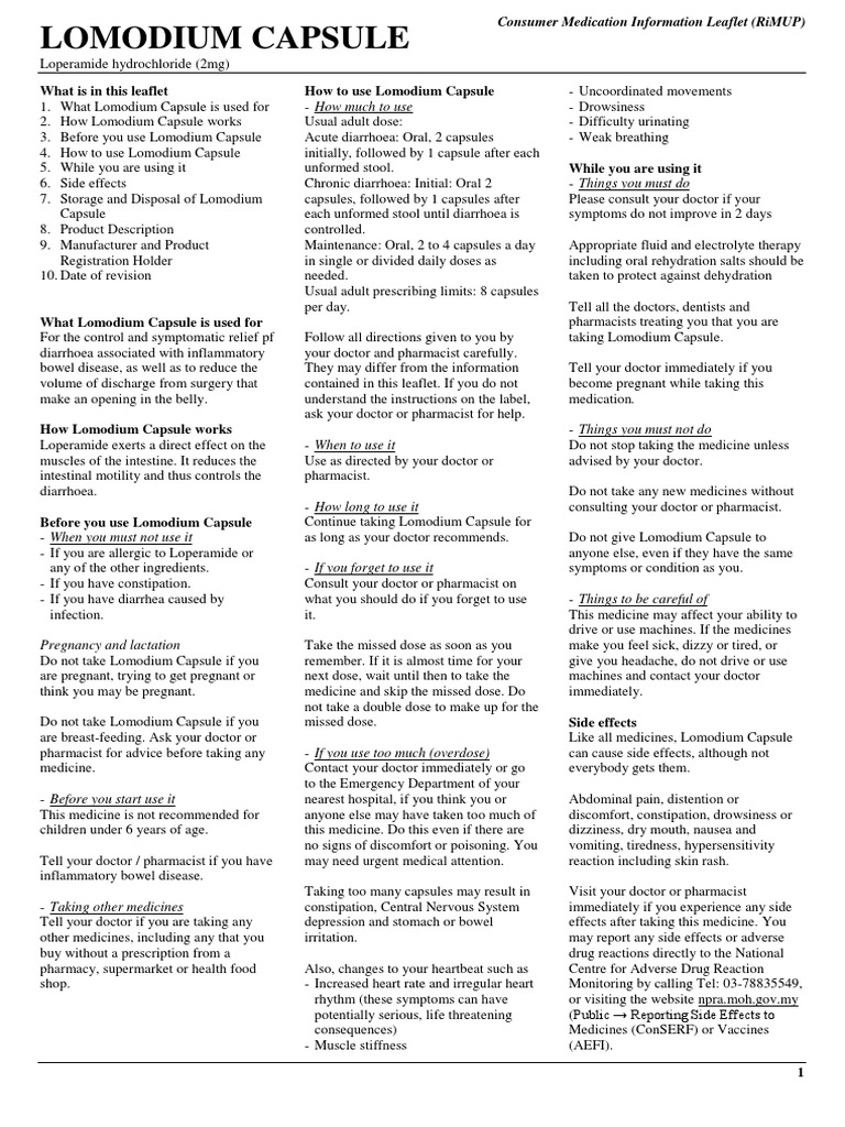 Lomodium Capsule: What Is in This Leaflet How To Use Lomodium Capsule ...