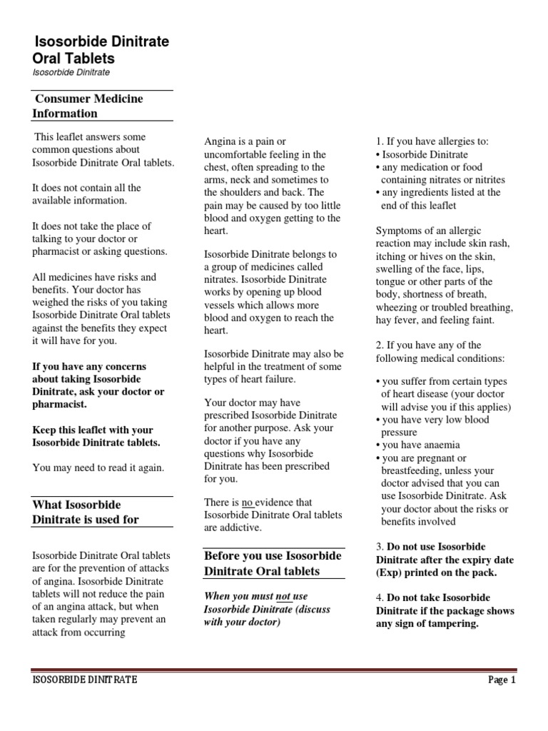 Isosorbide Dinitrate (Isosorbide Dinitrate) - CCM Pharma-Oct2011-Eng ...