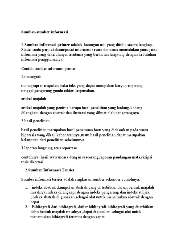 Sumber Informasi | PDF