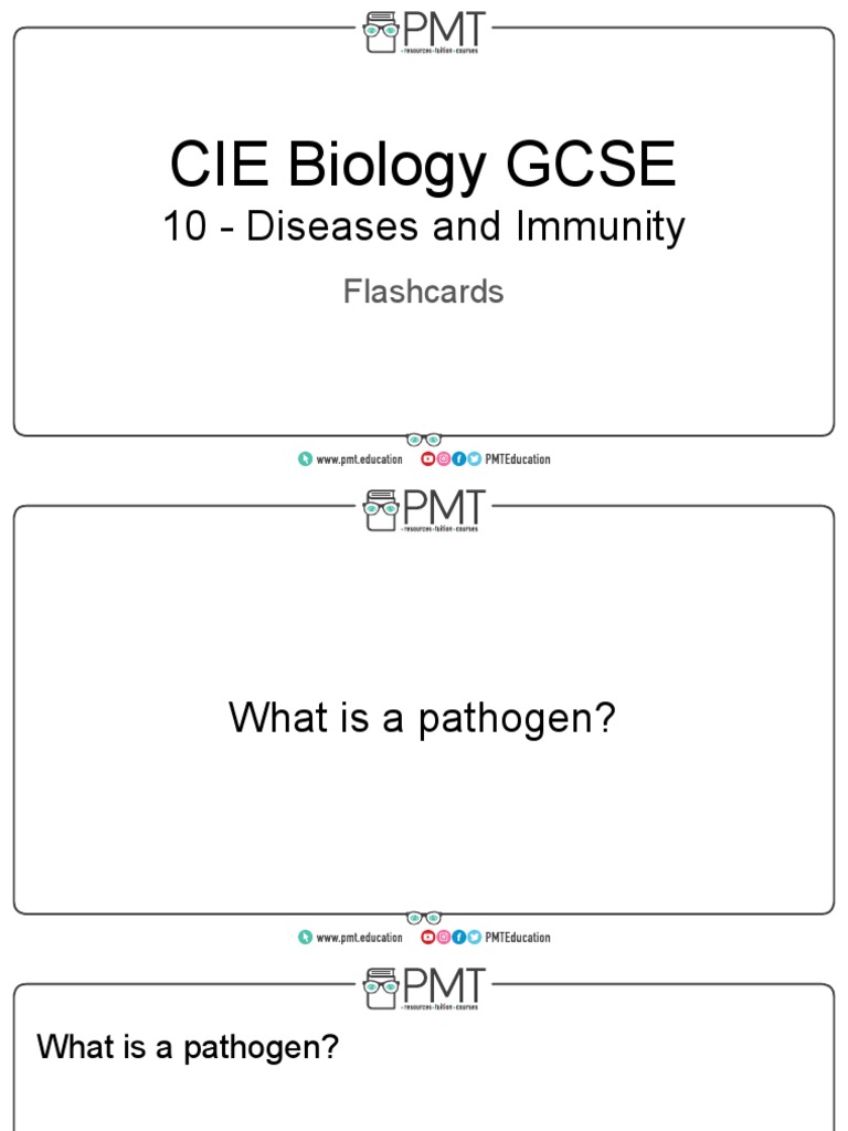 Flashcards - Topic 10 Diseases and Immunity - CIE Biology IGCSE ...