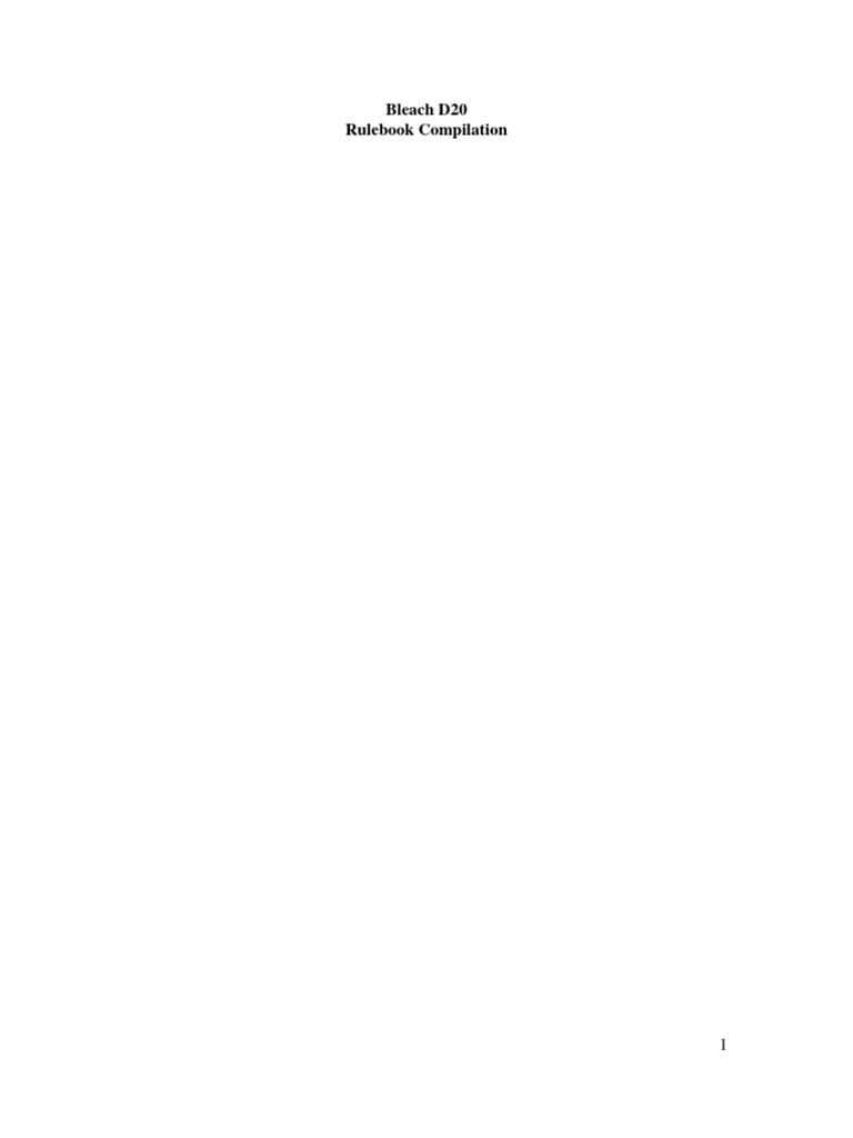 Bleach D20 Rulebook Compilation | PDF | D20 System | Dungeons & Dragons