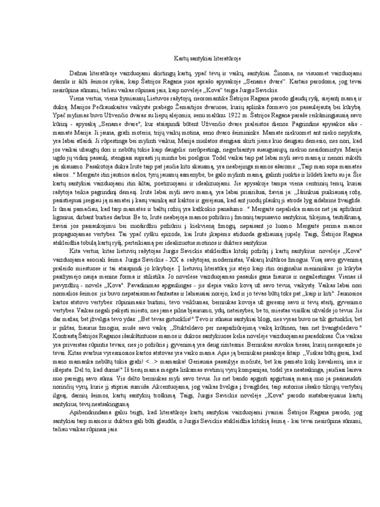 Rasinys - Kartu Santykiai Literaturoje | PDF